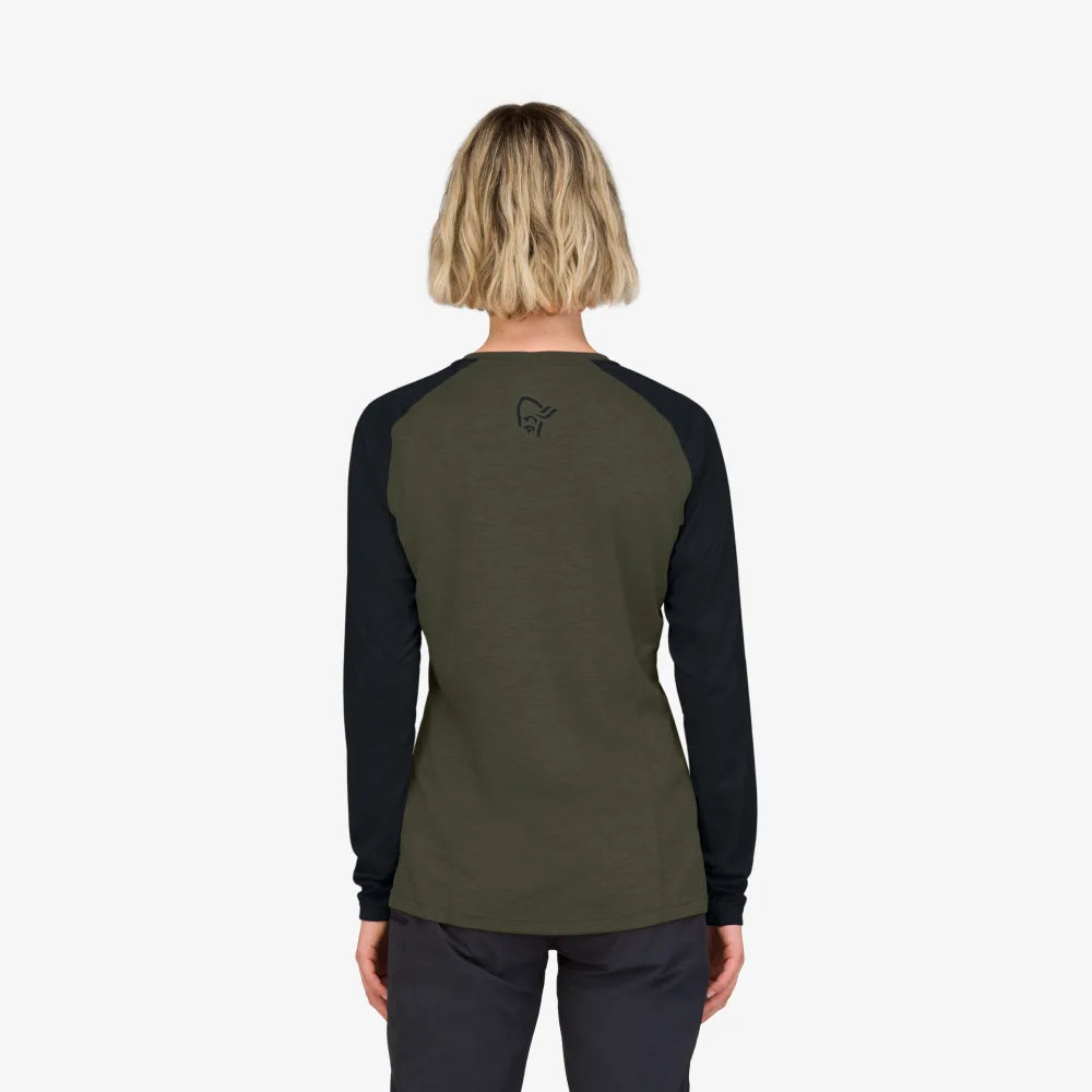 Norrona Women Fjora Equaliser Lightweight LS Top - Olive Night – Biketreks